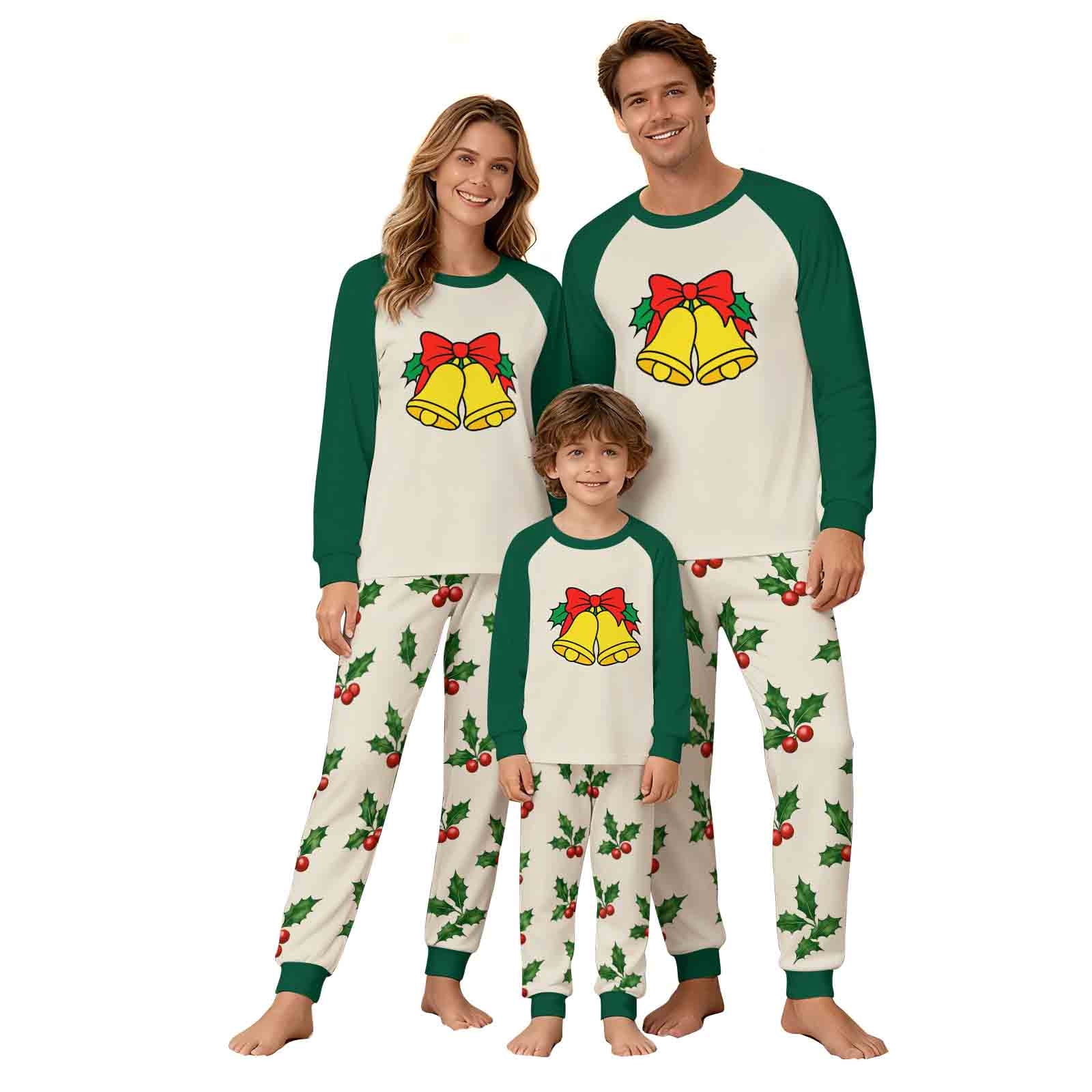Busydd Family Pajamas Matching Sets Trendy Casual Print Christmas ...