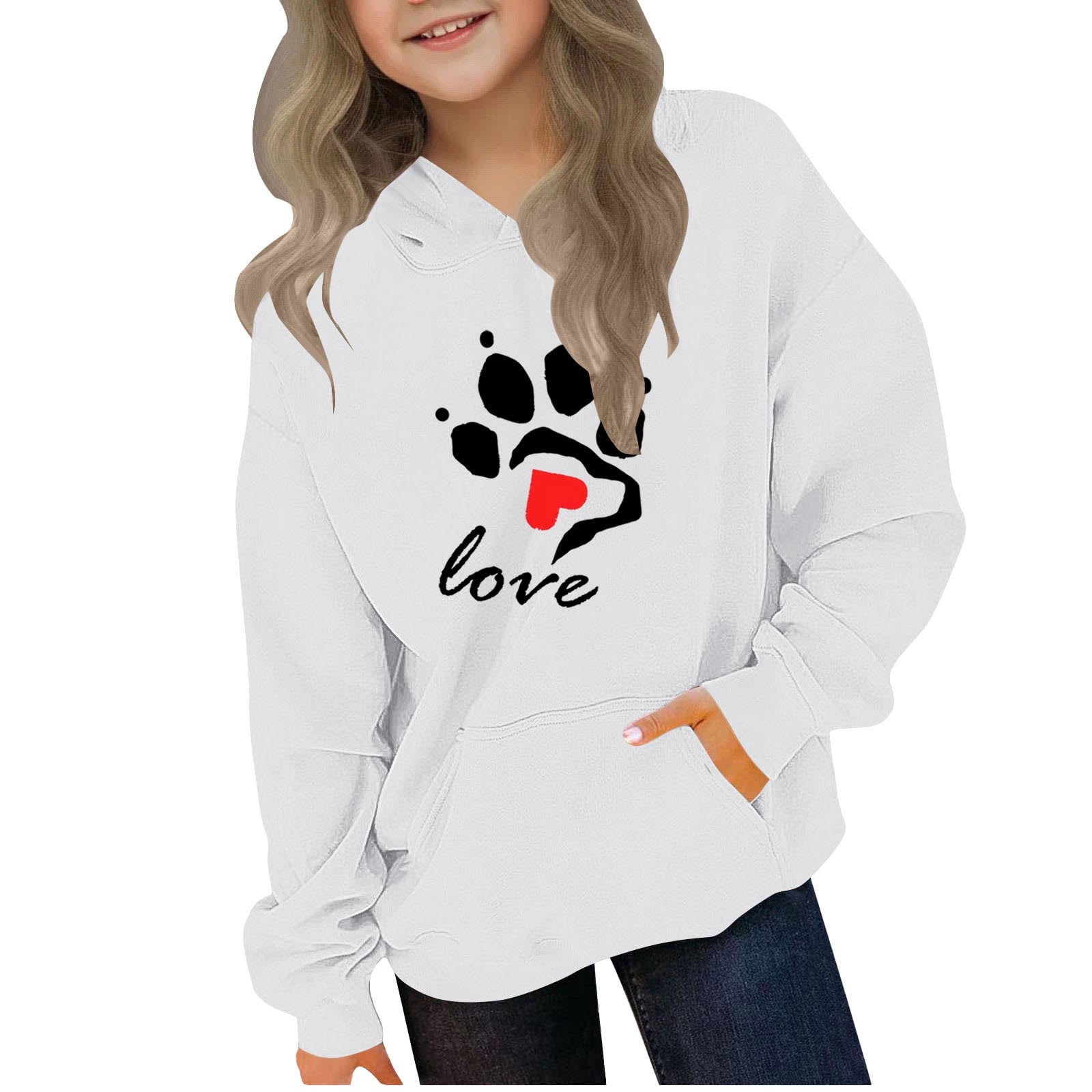 Busydd Girls Clothes 4-14 Years Fashion Print Fleece Hoodies for Teens ...