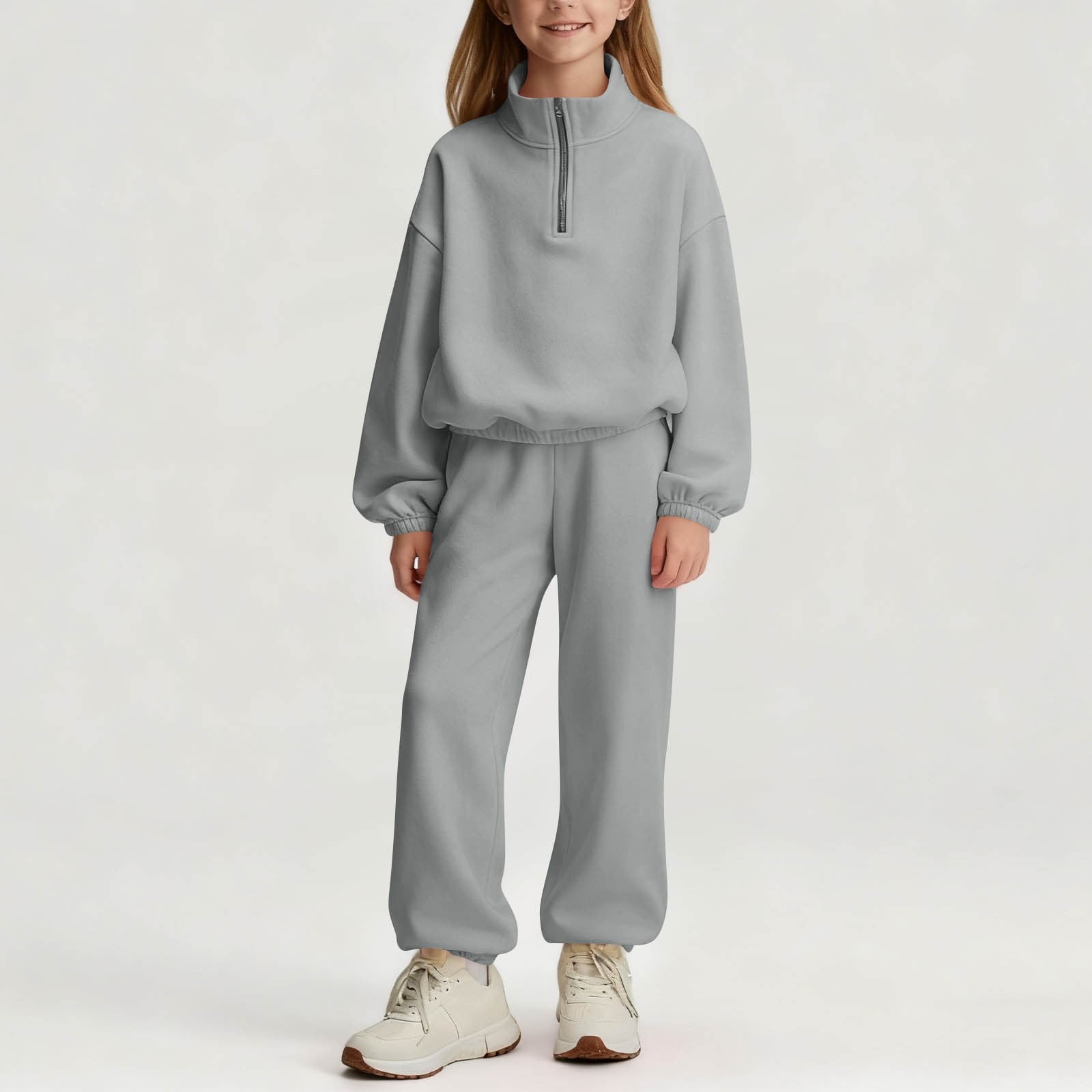 Busydd Girls' Clothing Sets 8-13 Years Fashion Solid Color 2 Piece Fall ...