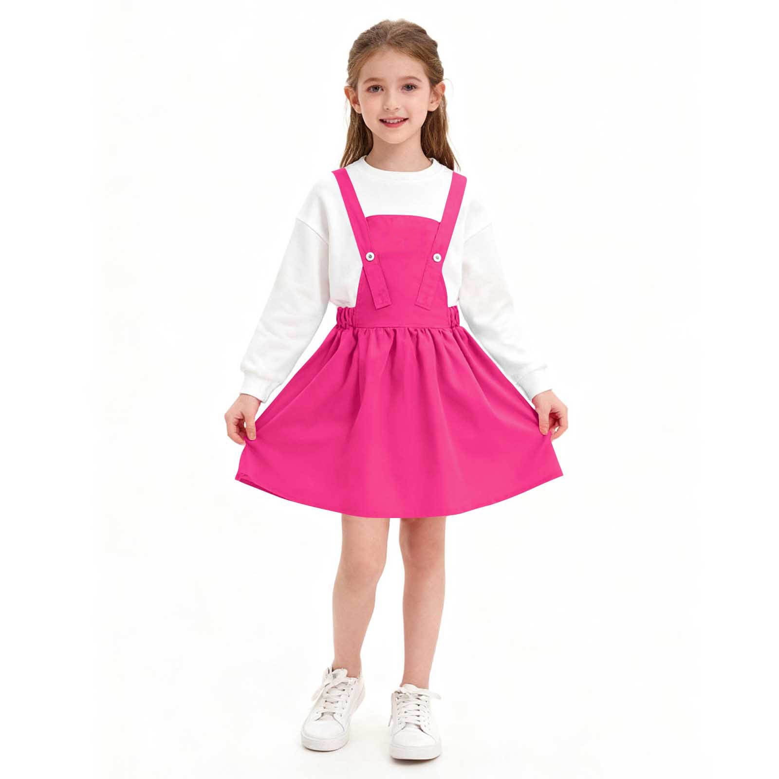 Busydd Girls Dresses 2-15 Years Trendy Solid Color Sleeveless One Piece ...