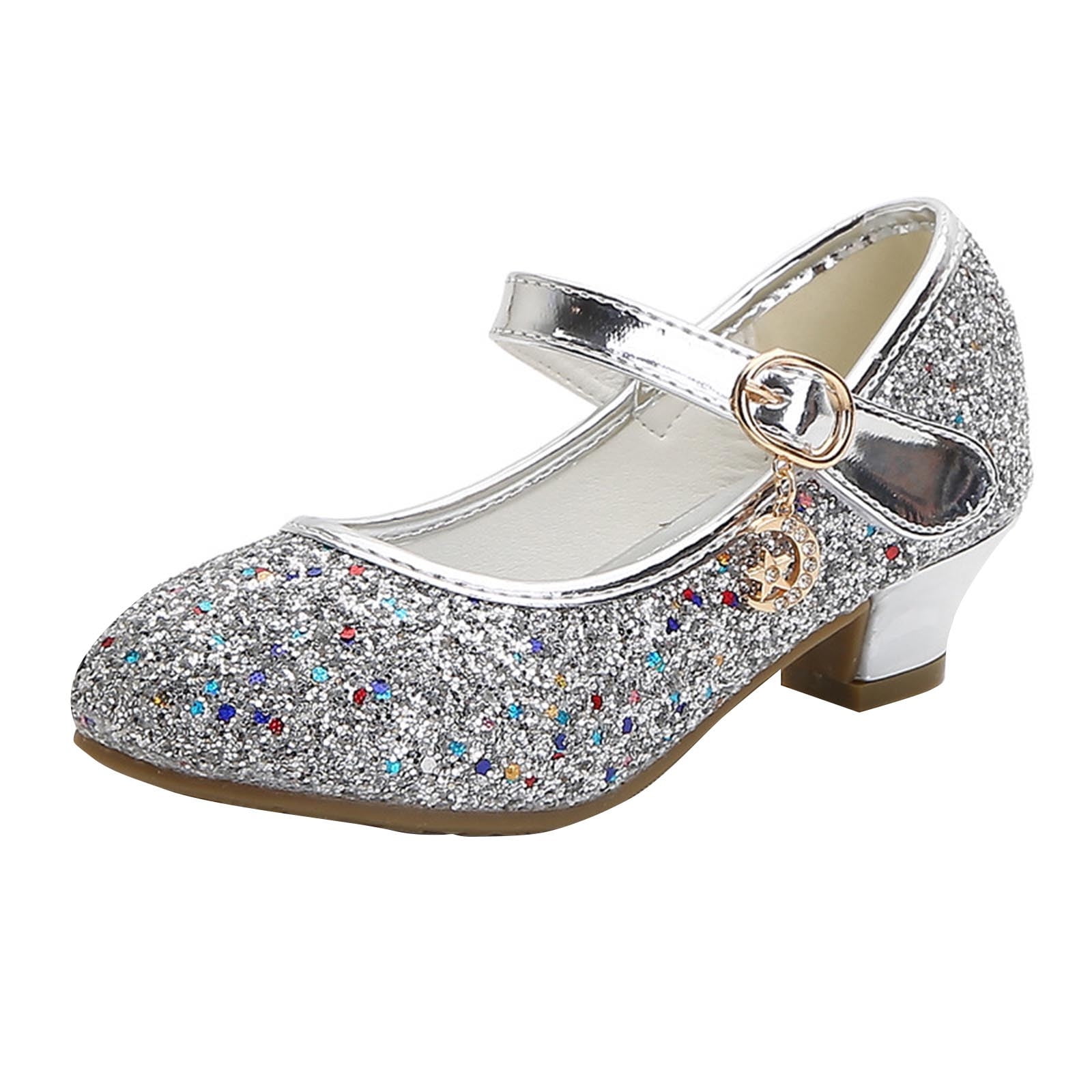 Busydd Girls Shoes 4-16 Years Mary Janes Dress Shoes Strappy Glitter ...