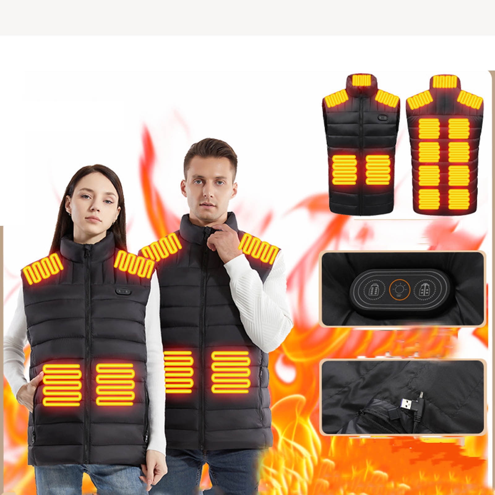 Busydd Heated Vest for Men and Women Electric USB Rechargeable Heated ...