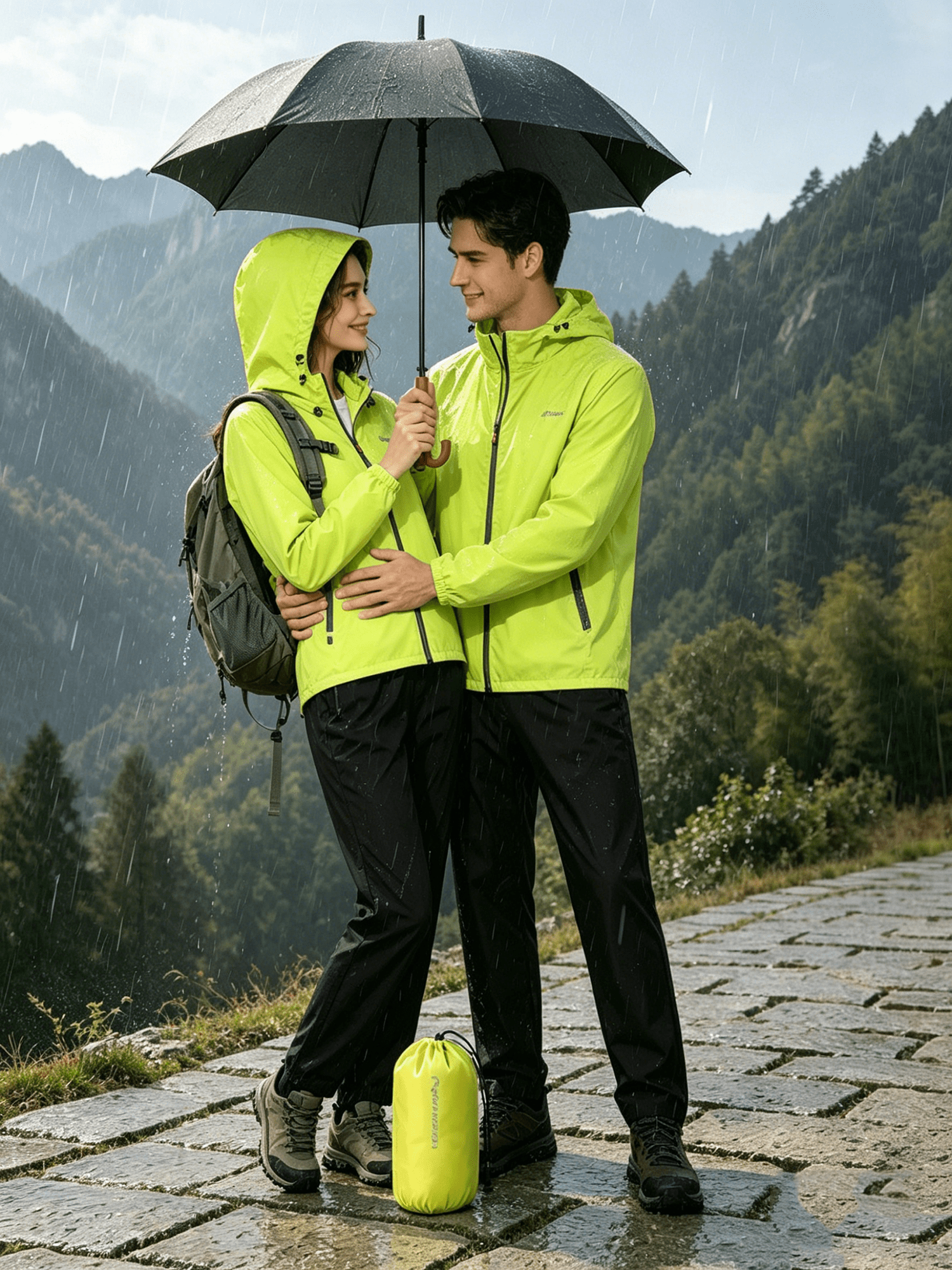 Busydd Hooded Rain Suits for Men and Women Solid Color Lightweight ...