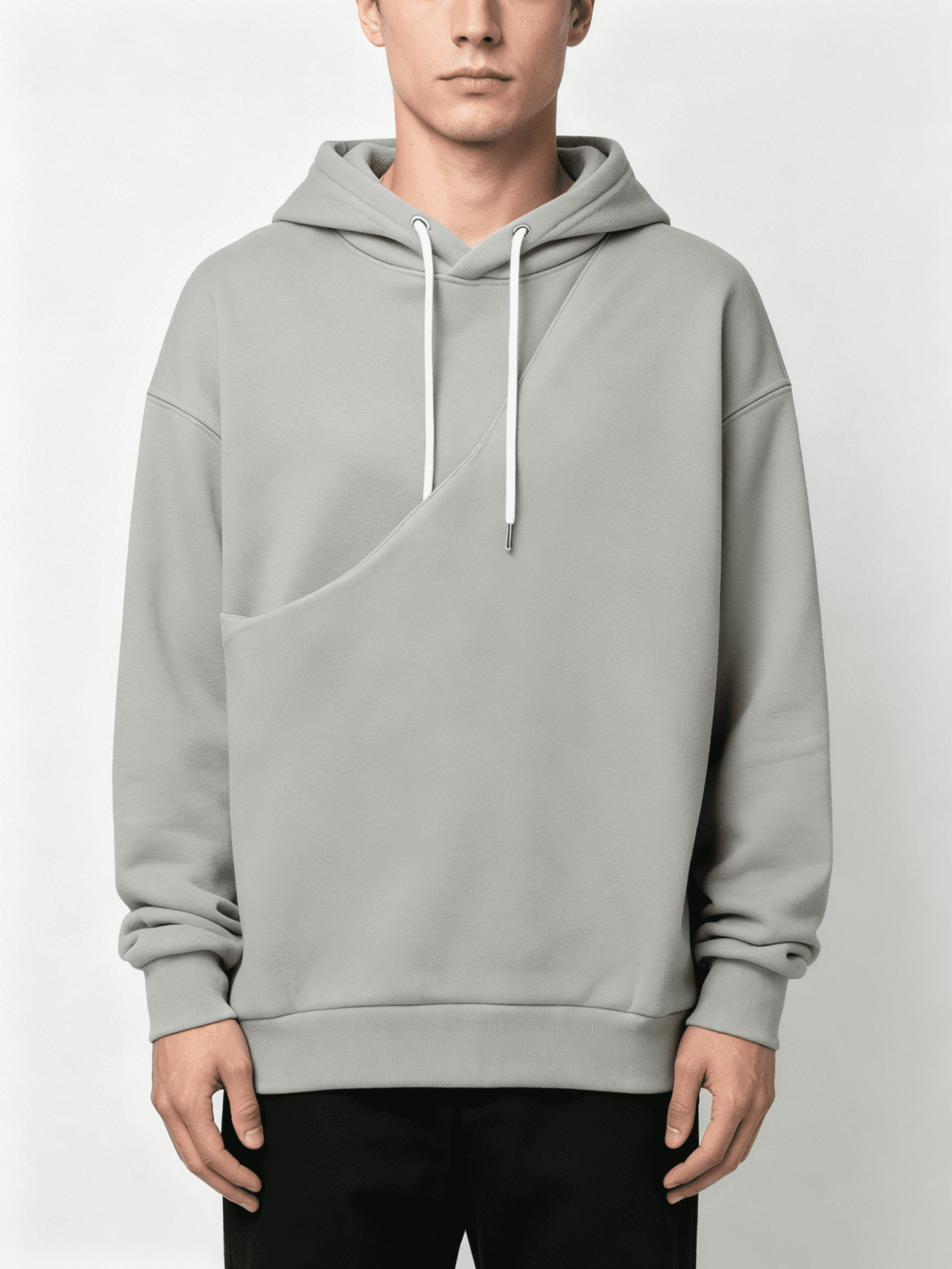 Busydd Hoodies for Men with Diagonal Patch Pocket Trendy Casual Solid ...