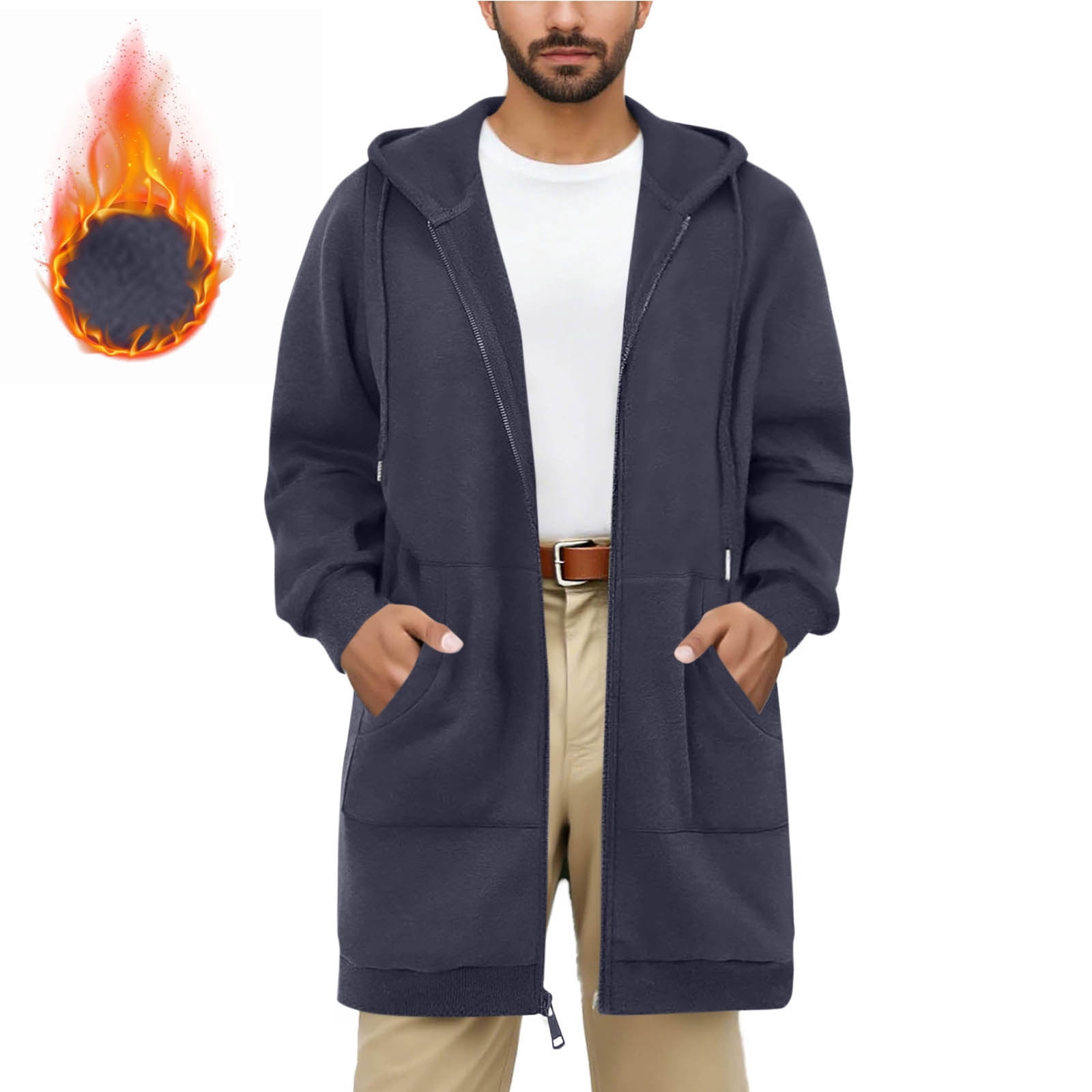 Busydd Jackets for Men Fashion Casual Long Sleeve Zip Up Hoodie ...