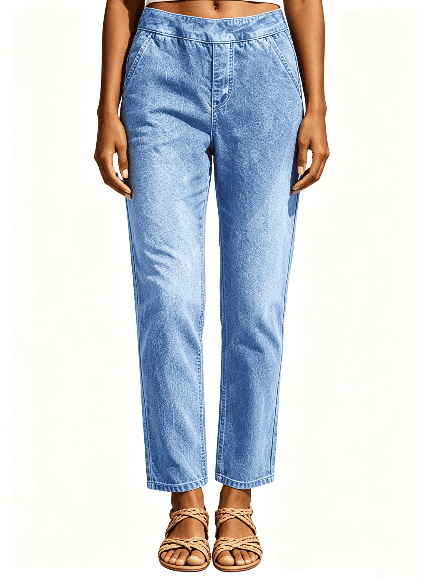 Busydd Jeans for Women Straight Leg Solid Color Jeans Everyday Wear Mid ...