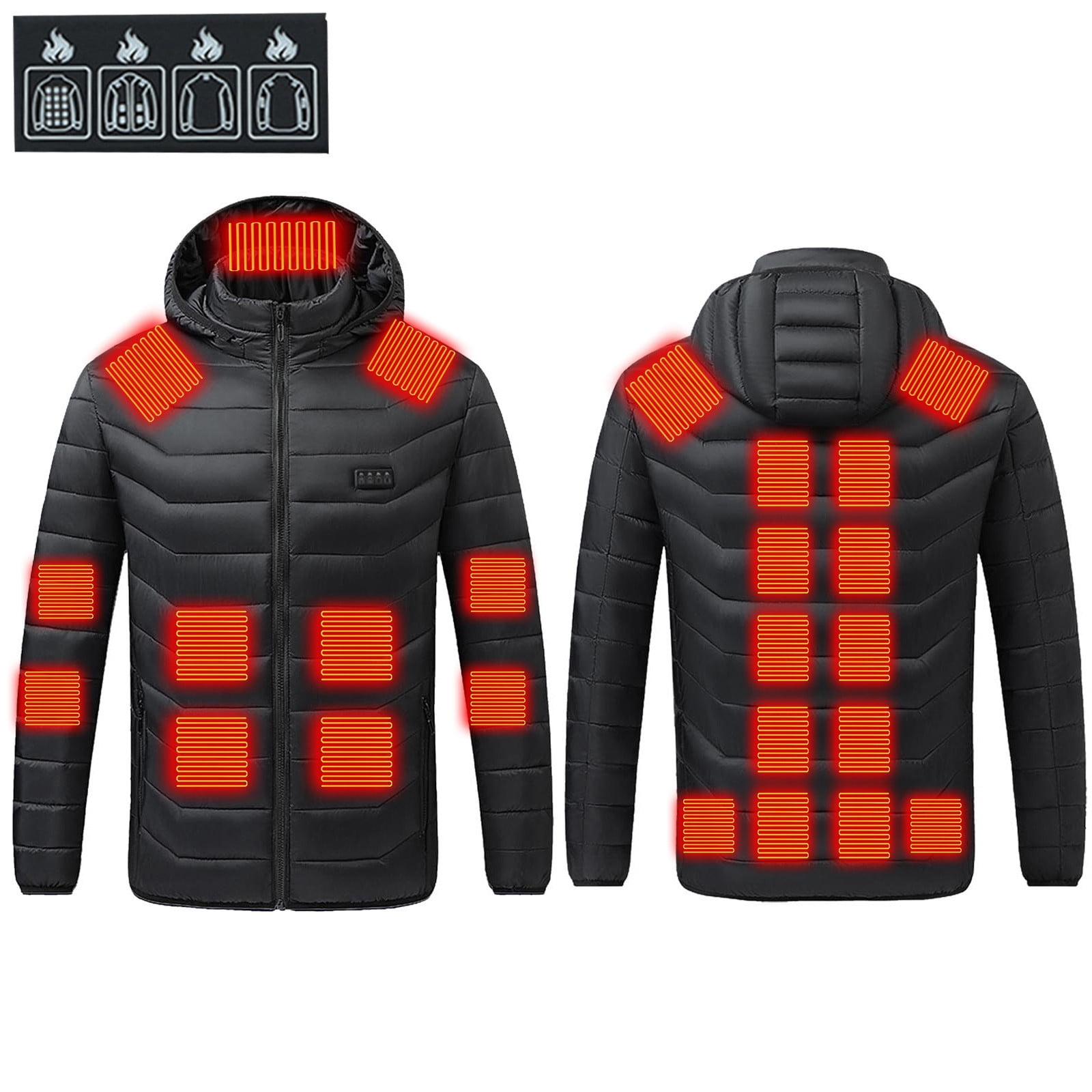 Busydd Men and Women Heated Jacket Batteries Not Included 3 Heating ...