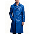 Busydd Men's Leather Jacket Fashion Double Breasted Buttons Long Sleeve ...