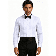 Busydd Mens Dress Shirts Fashion Bow Tie Pleated Button Down Shirts ...