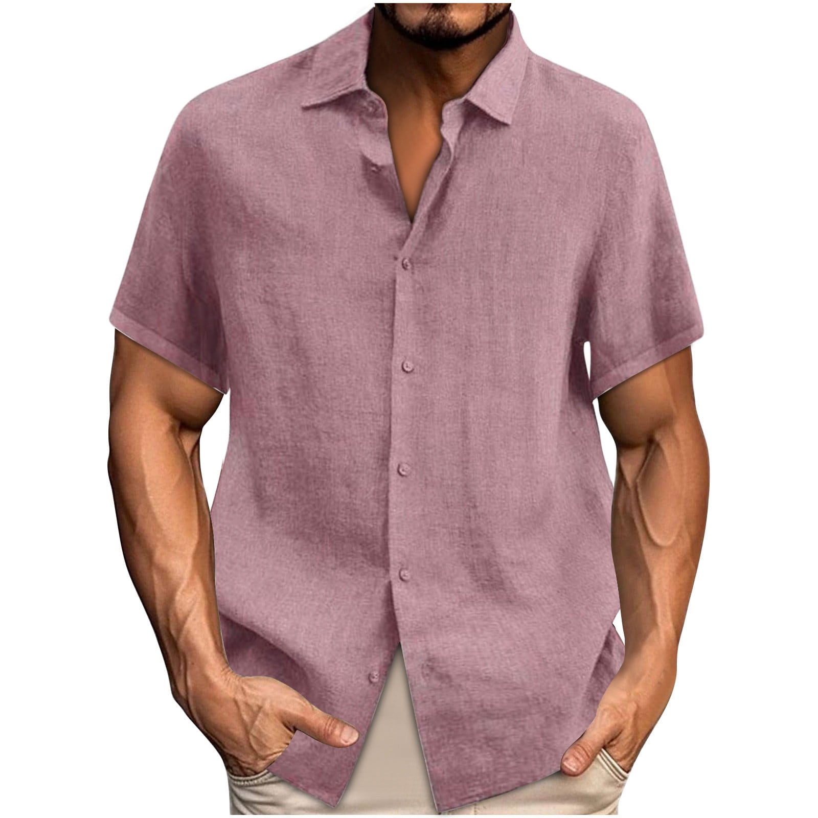 Busydd Mens Dress Shirts Short Sleeve Performance Stretch Wrinkle Free Formal Shirts Collar ...