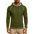 Busydd Mens Hoodies with Contrast Stitching Trendy Solid Color Long ...
