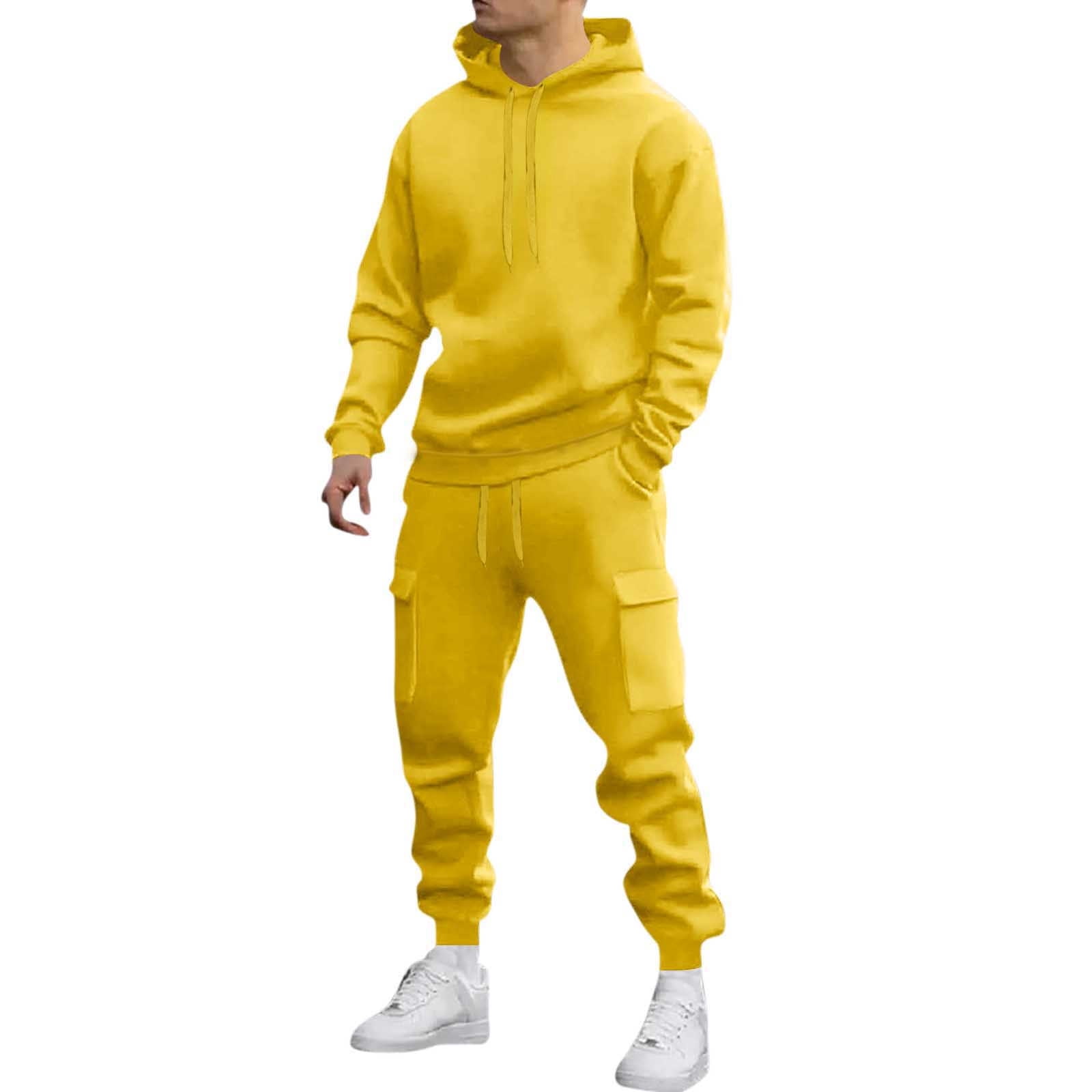 Busydd Mens Sweatsuit Casual Solid Color Two Piece Jogging Suits for ...