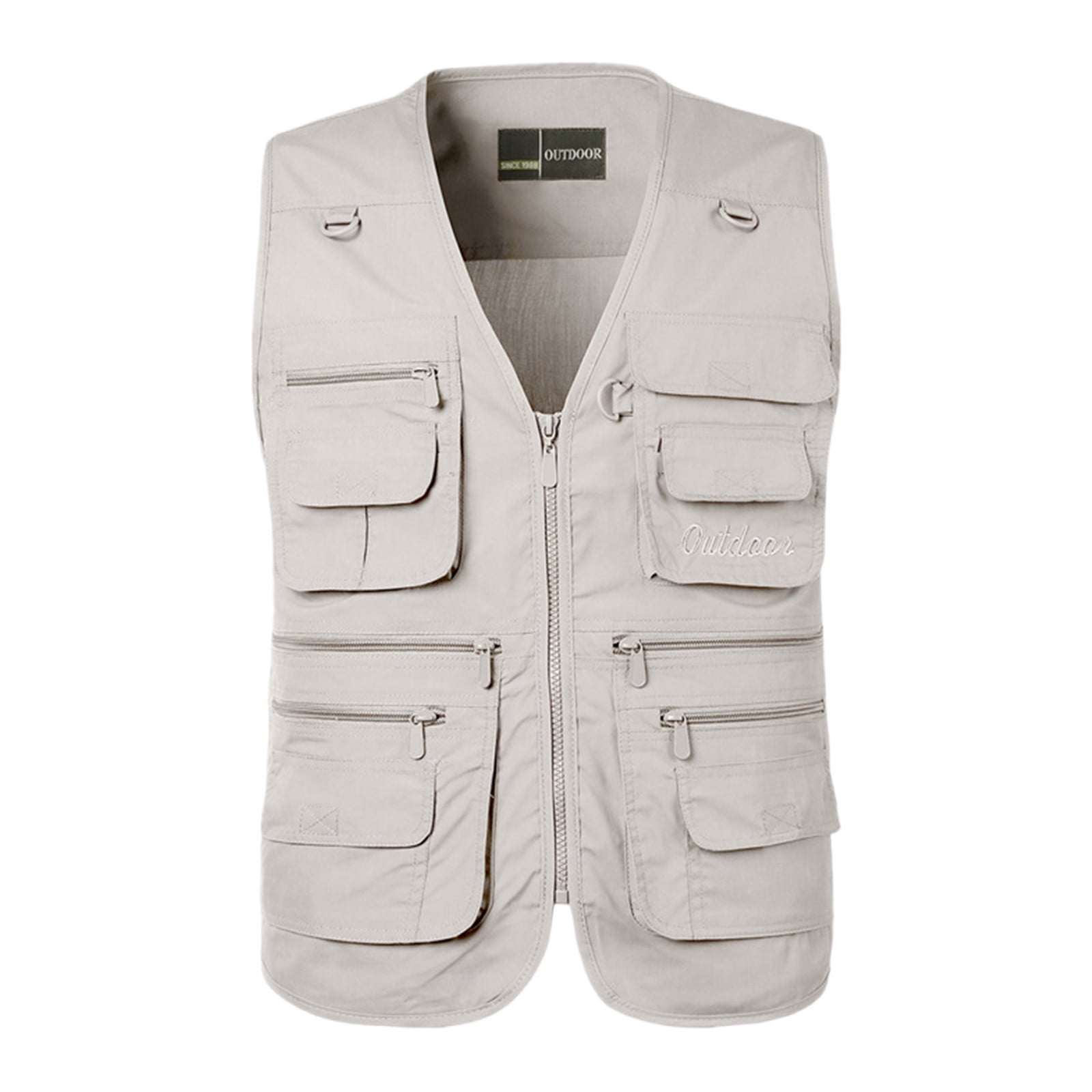 Busydd Plus Size Cargo Vest for Men Casual V Neck Sleeveless Men's ...