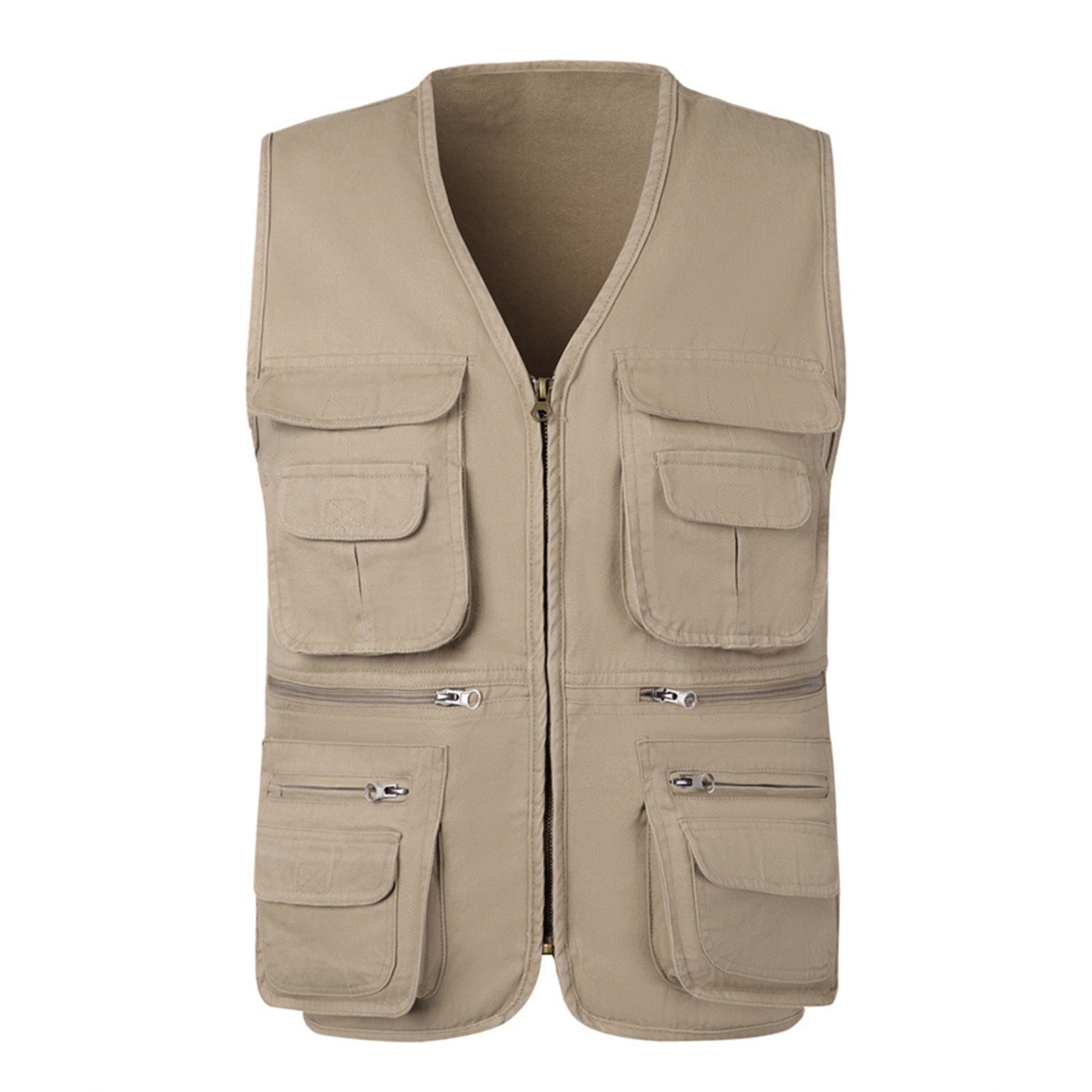 Busydd Plus Size Men's Outerwear Vests Sleeveless Zipper Outdoor Hiking ...