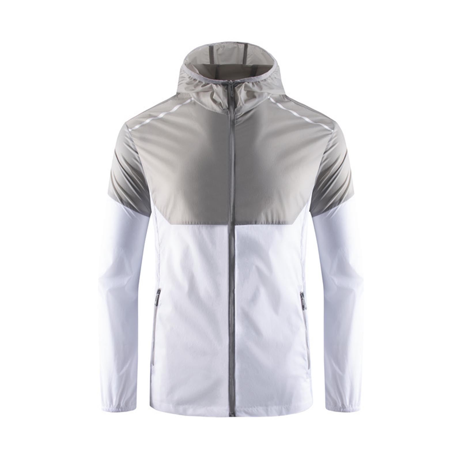 Busydd Plus Size Mens Sun Jacket M-4XL Long Sleeve Zip Up Sun ...