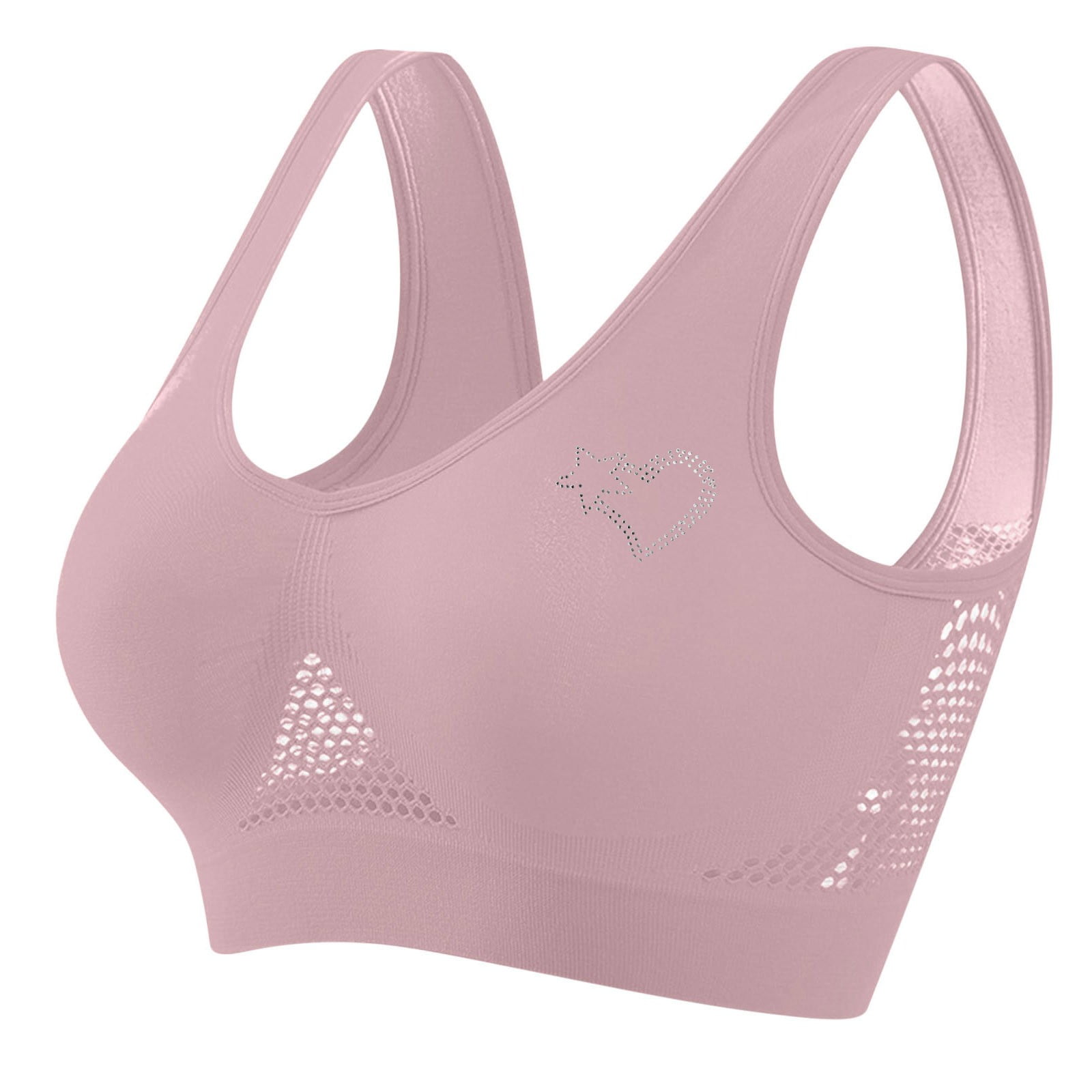 Busydd Plus Size Sports Bras for Women No Underwire Solid Color Print ...