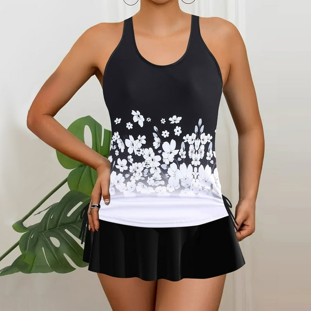 Busydd Plus Size Swimsuit for Women S-5XL Two Piece Tankini Bathing ...