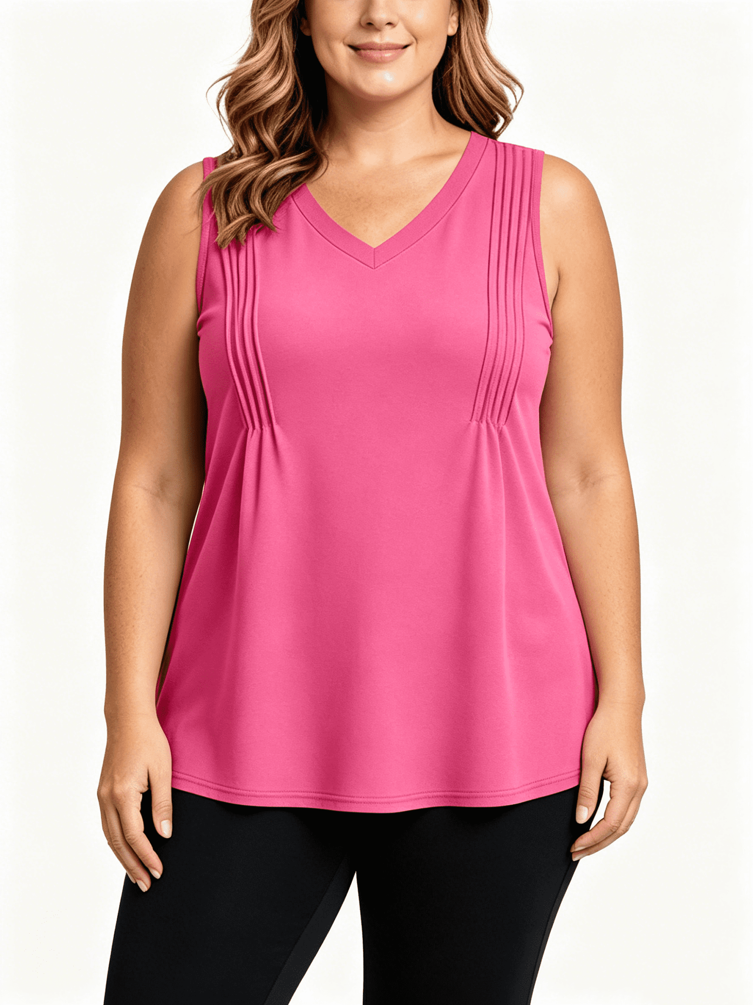 Busydd Plus Size Womens Tank Tops Solid Color Sleeveless Summer Tops ...