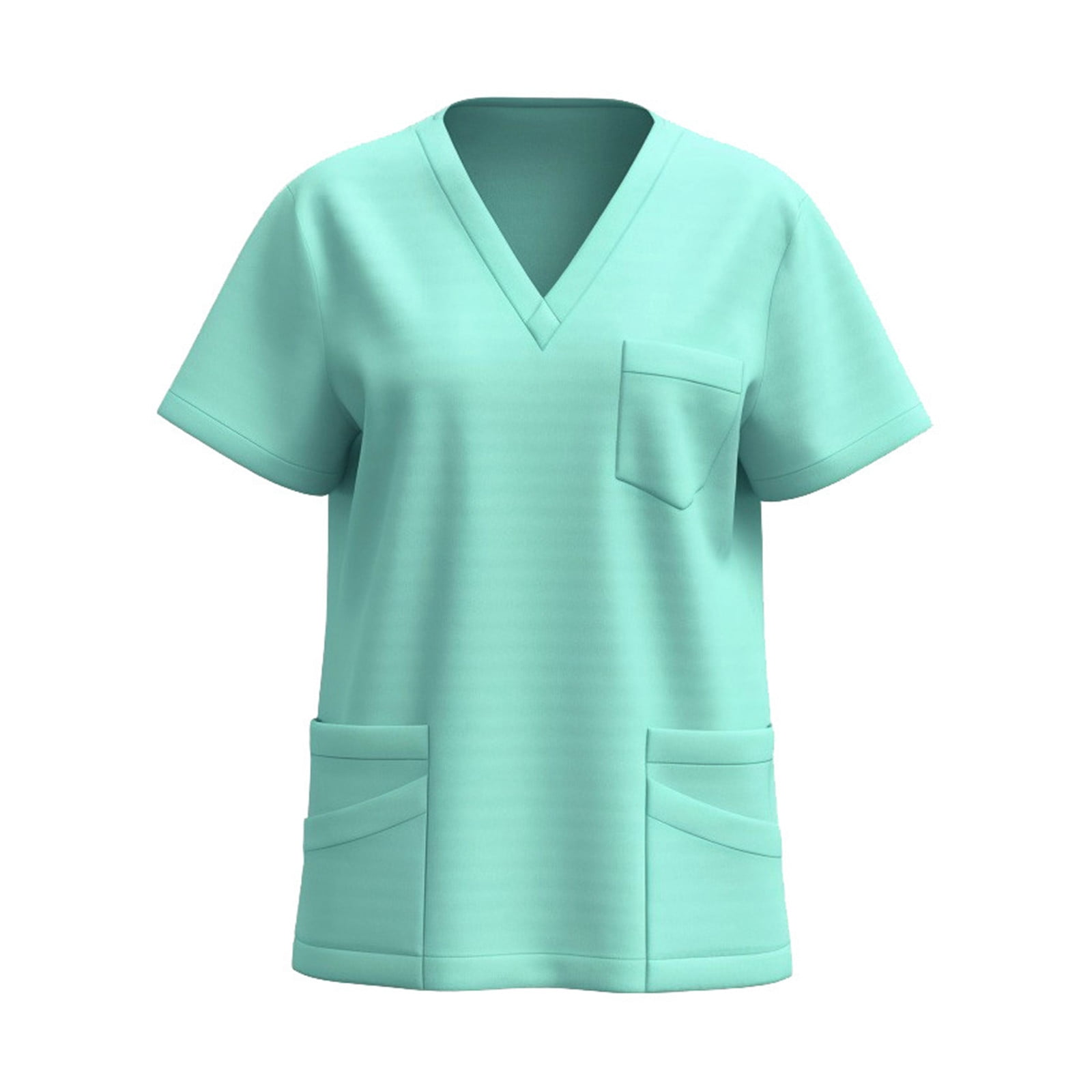 Busydd Scrub Tops Women Fashion Solid Color Working Scrubs for Women ...