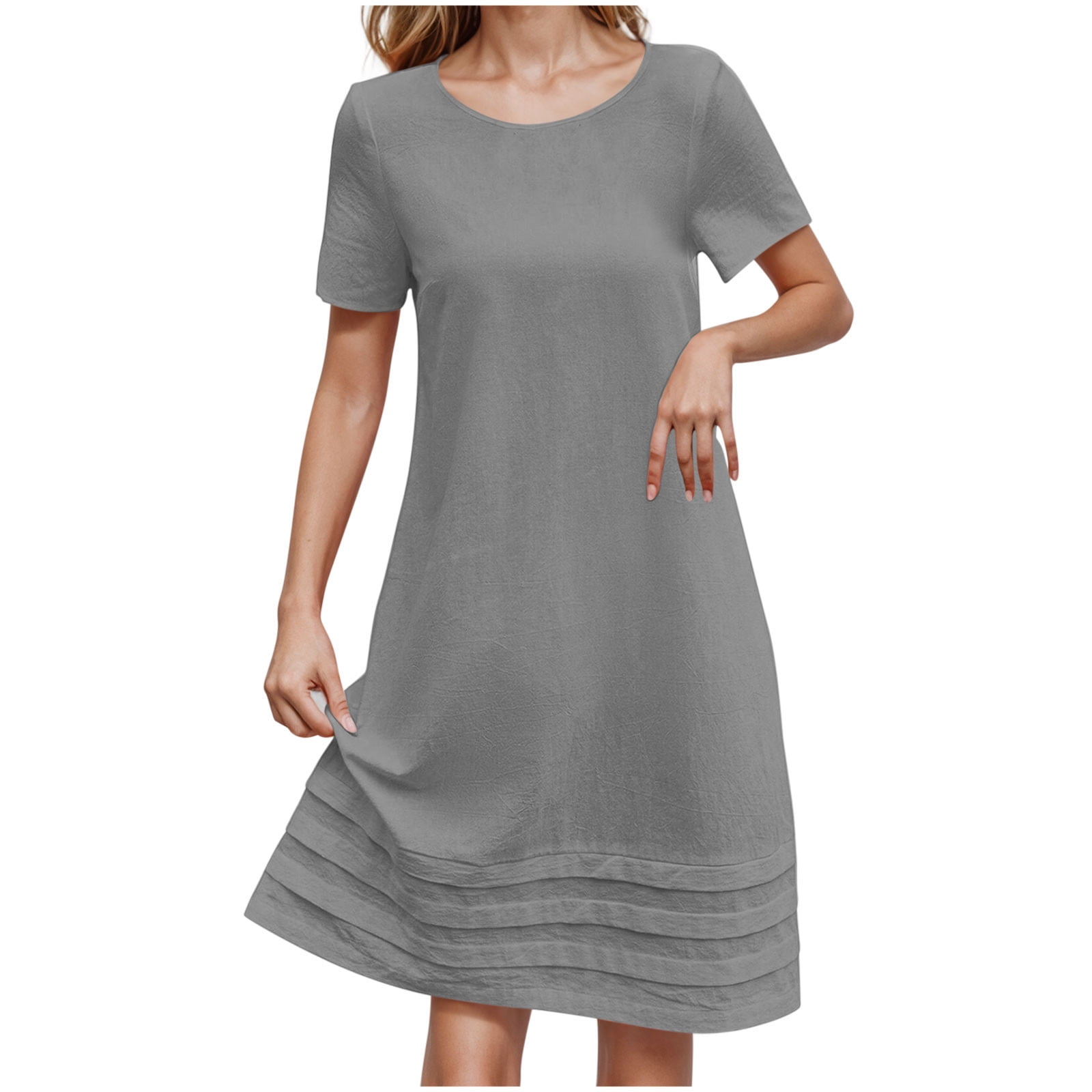 Busydd Summer Dresses for Women 2025 Trendy Solid Color Sundresses for ...