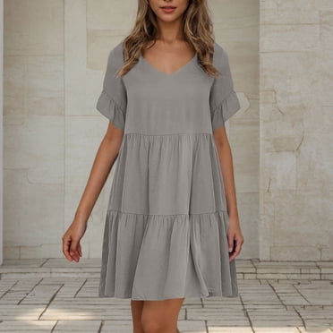Spring Tops for Women Womens Plus Size Dresses $5 Women's Summer Casual ...
