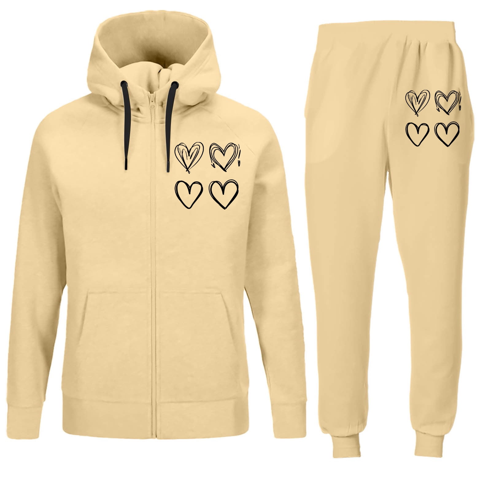 Busydd Sweat Suits for Womens 2 Piece Heart Print Track Suits Long ...