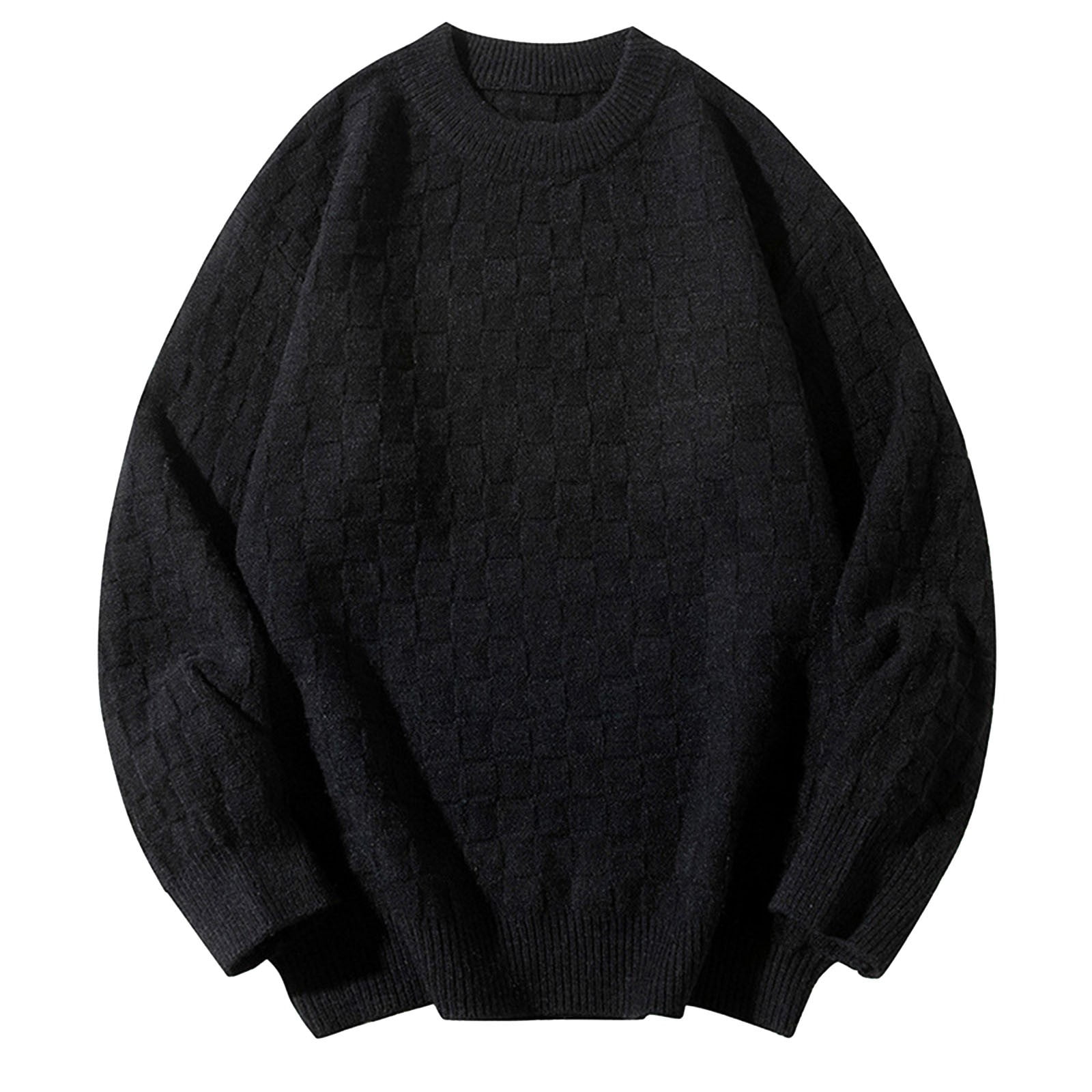 Busydd Sweaters for Men Fashion Casual Solid Color Pullover Sweaters ...
