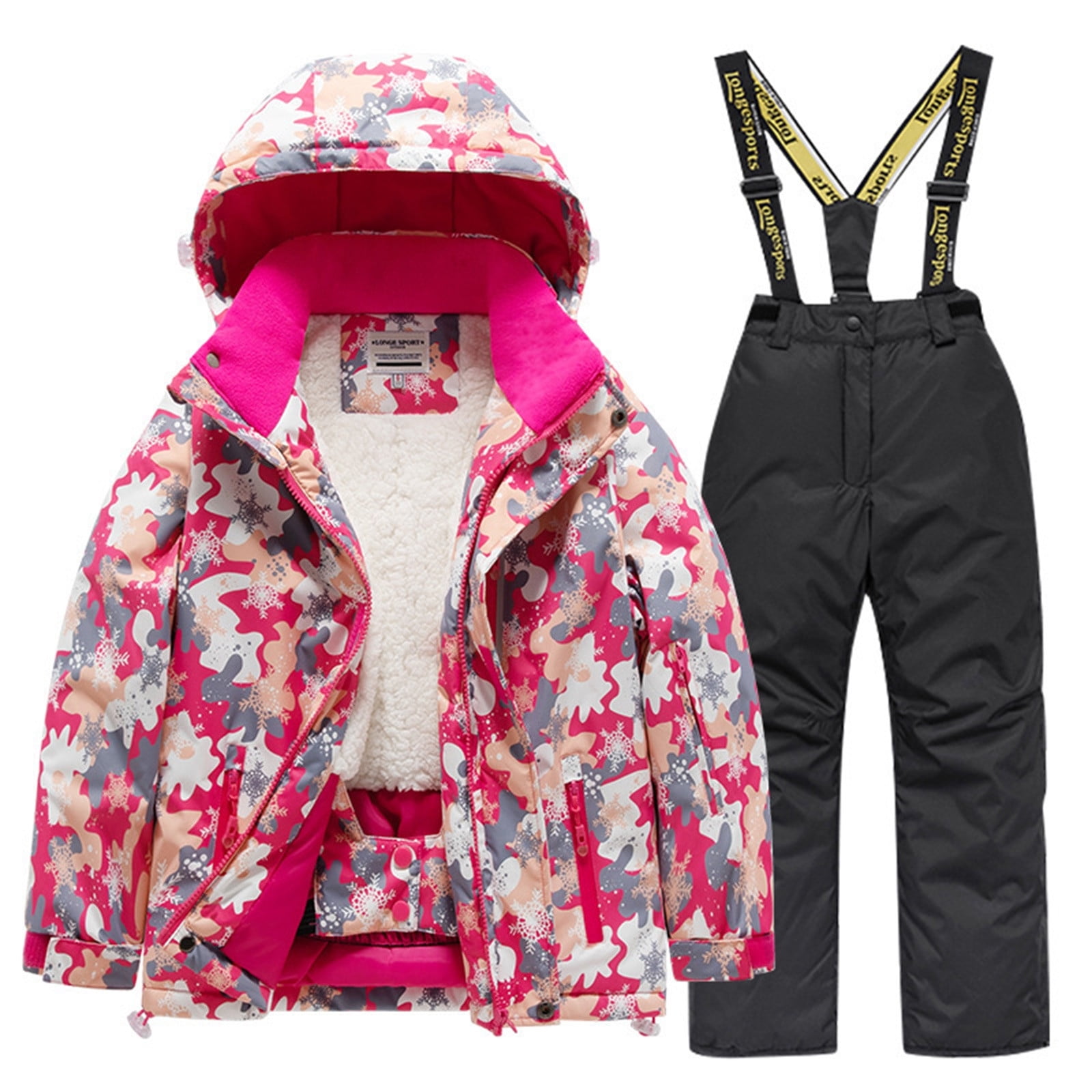 Busydd Toddler Ski Jacket and Pant Sets Fashion Warm Fleece Winter ...