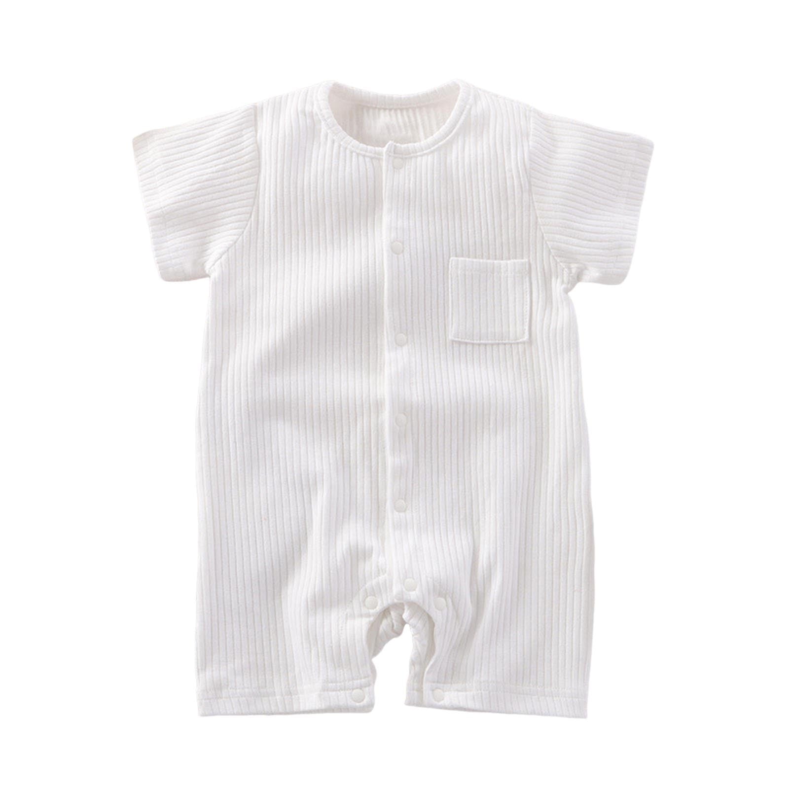 Busydd Unisex Baby Girl Romper 0-12 Months Solid Color Infant Newborn ...
