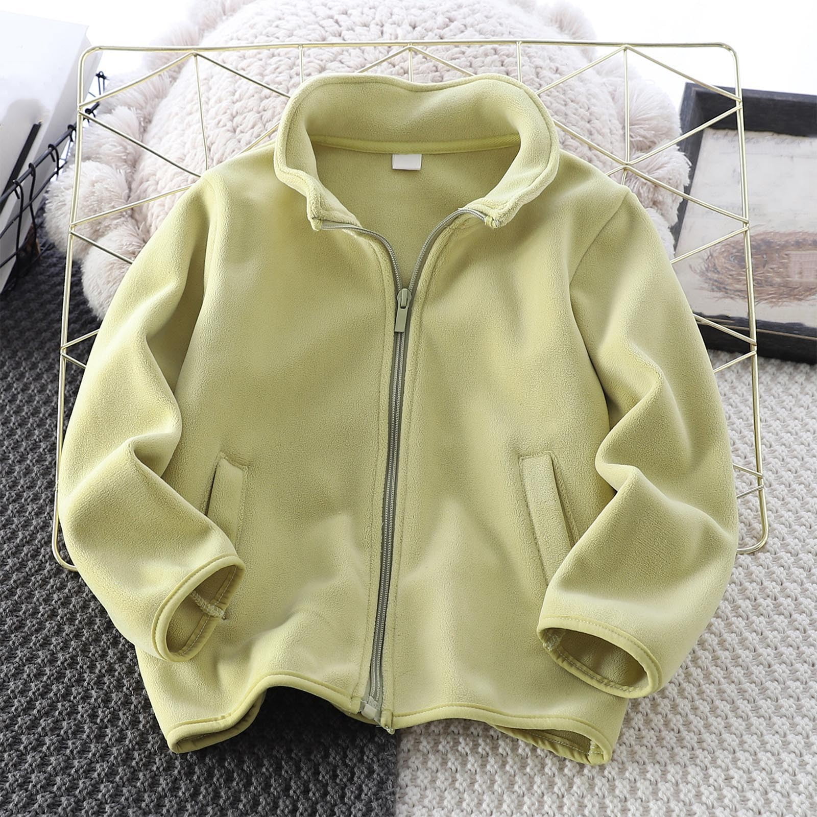 Busydd Unisex Boys Girls Jackets 3-13 Years Comfy Warm Fuzzy Zipper ...