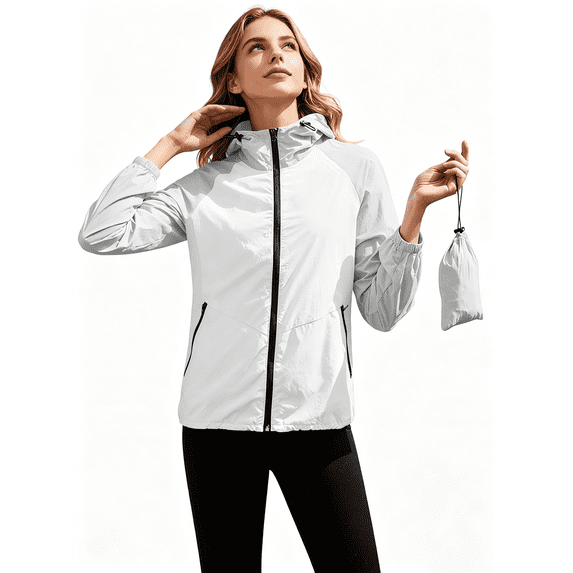Busydd Windbreaker Jacket Women Trendy Colorblock Waterproof Windproof ...
