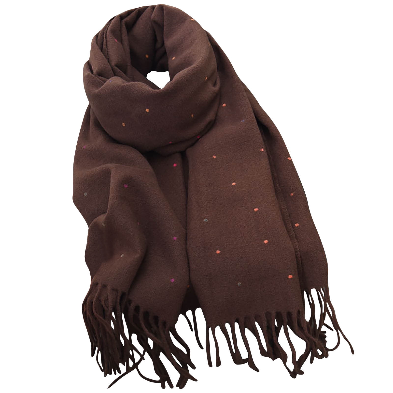 Busydd Winter Scarf for Women Fashion Dot Tassel Warm Blanket Scarf ...