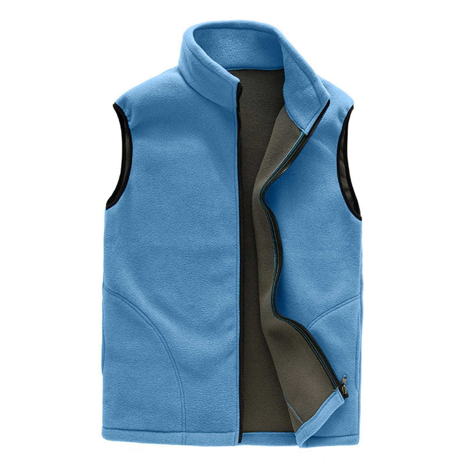 Busydd Women Fleece Vest Solid Color Warm Winter Vest for Women Casual ...