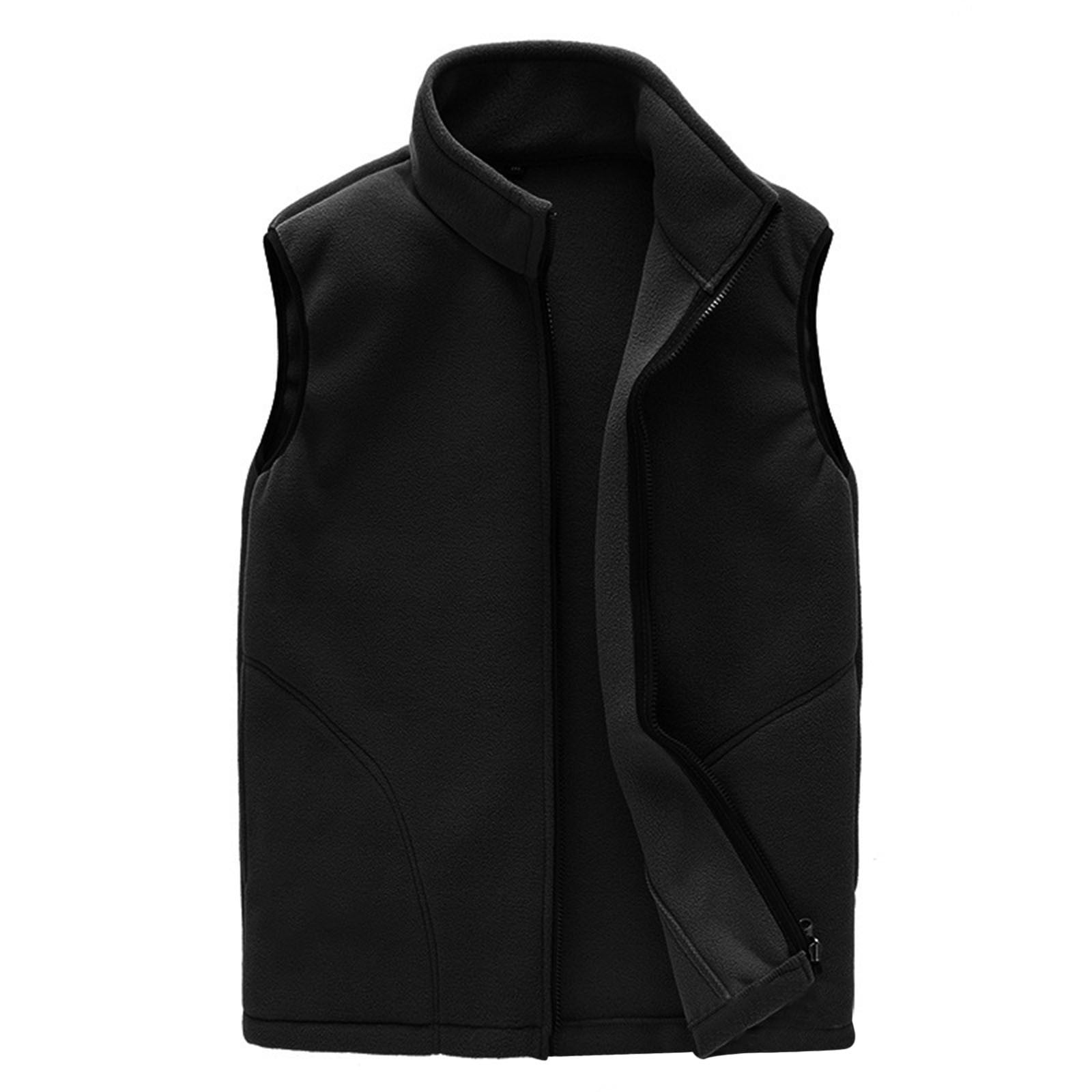 Busydd Women Fleece Vest Solid Color Warm Winter Vest for Women Casual ...