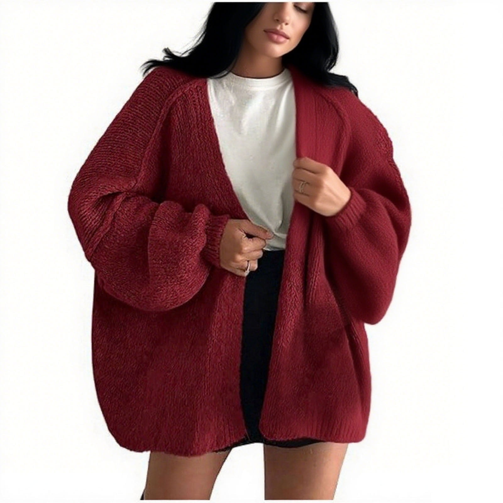 Busydd Women's Cardigans Trendy Solid Color Knit Womens Cardigan ...