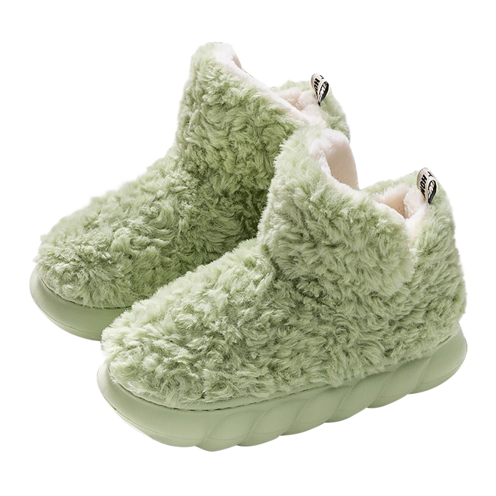 Busydd Womens Boots Fashion Warm Fuzzy Snow Boots Casual Solid Color ...