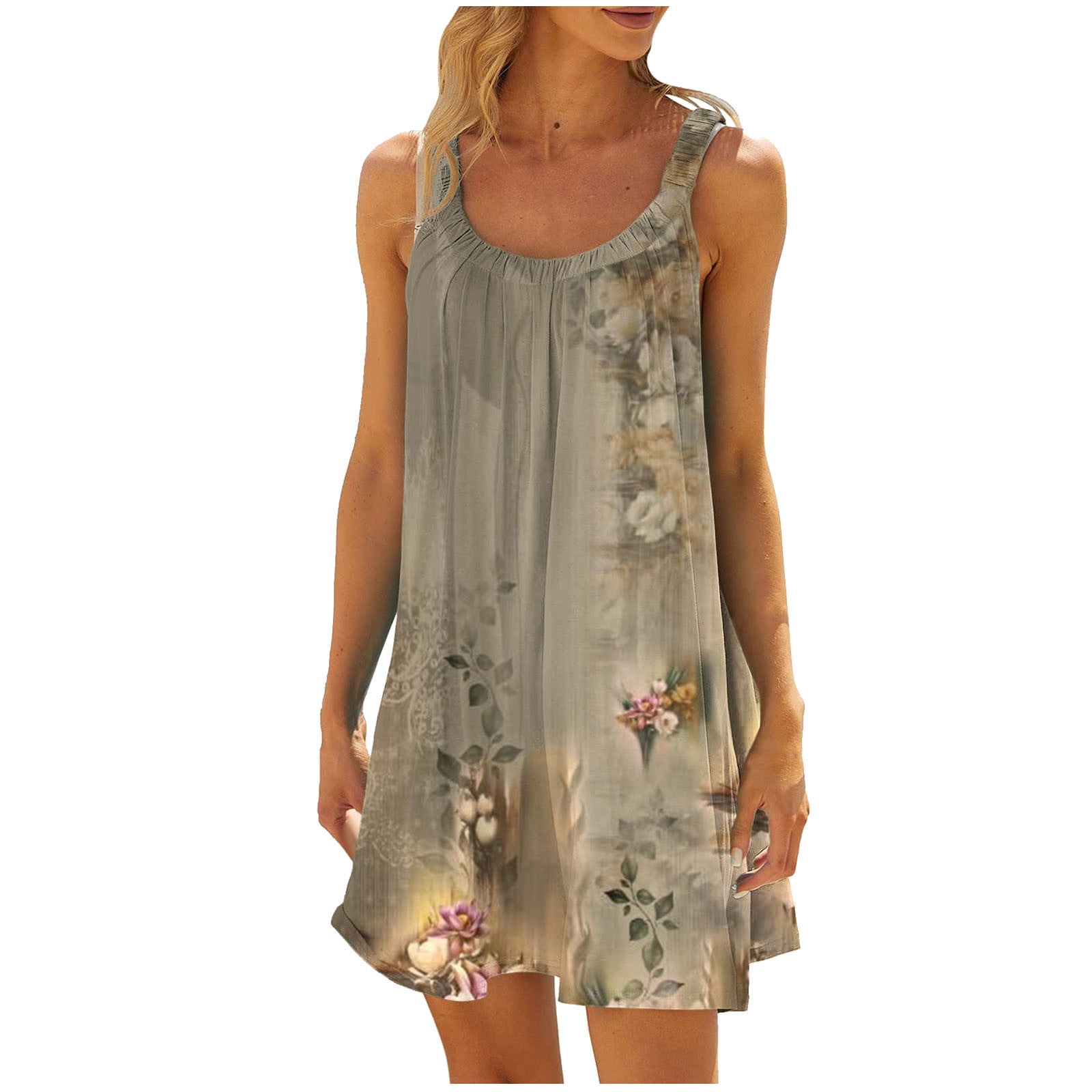 Busydd Womens Dresses Fashion Boho Floral Print Sundresses for Women ...