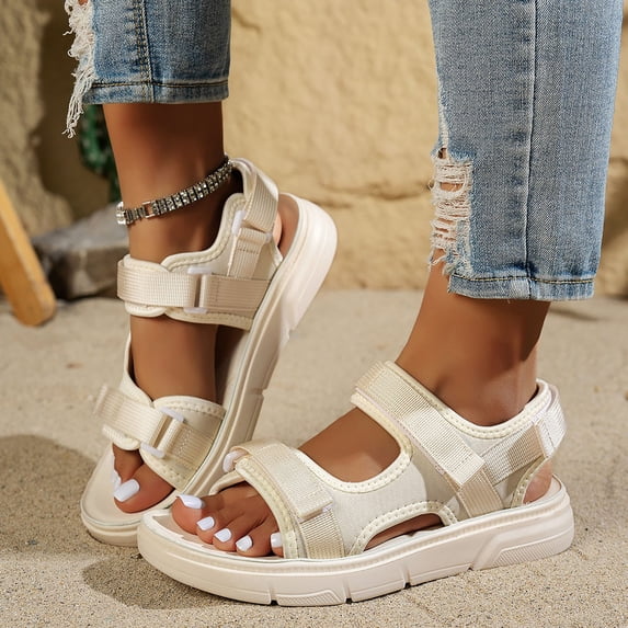 Busydd Womens Sandals Comfortable Breathable Solid Color Open Toe Beach ...