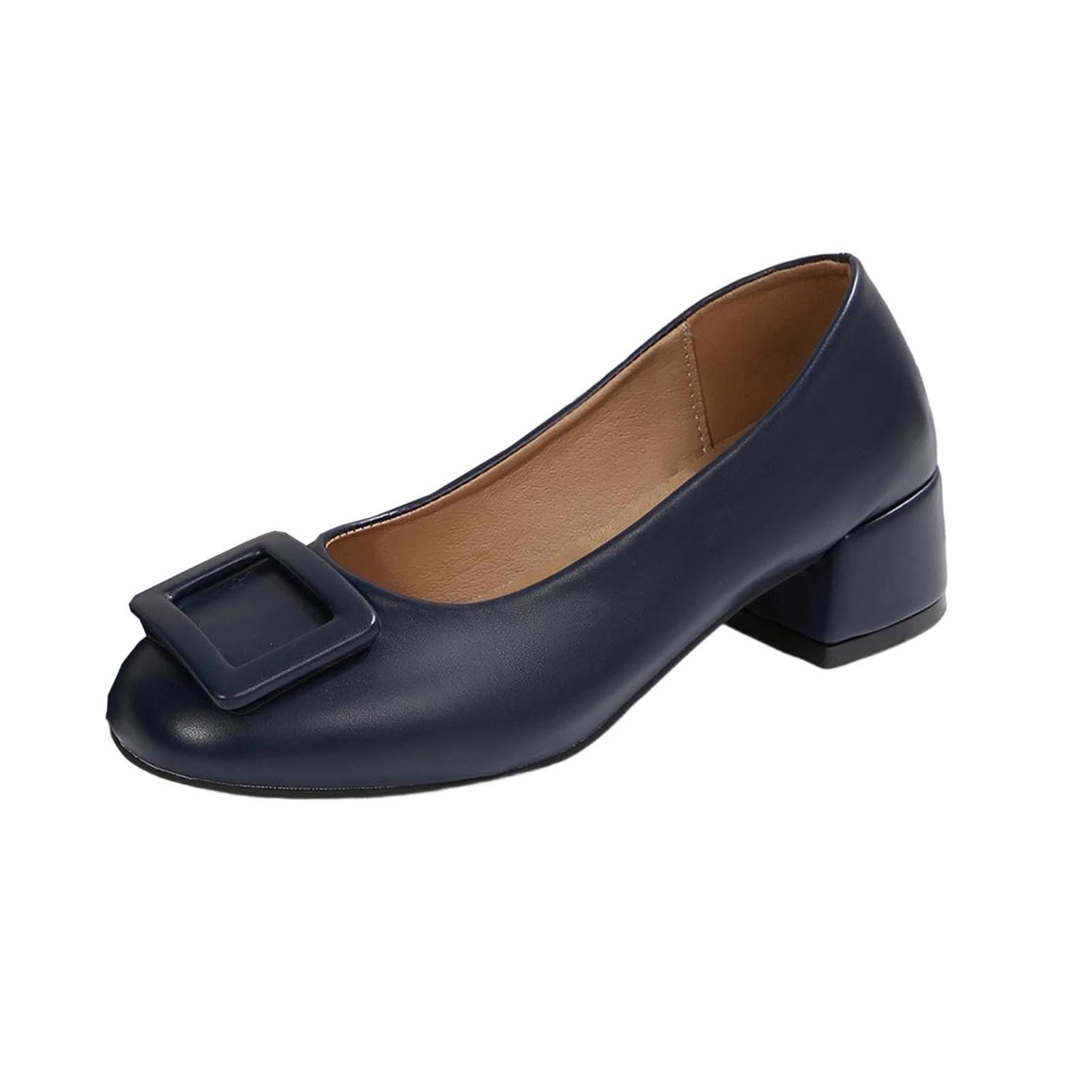 Busydd Womens Shoes Comfortable Casual Block Heel Slip on Shoes Women ...