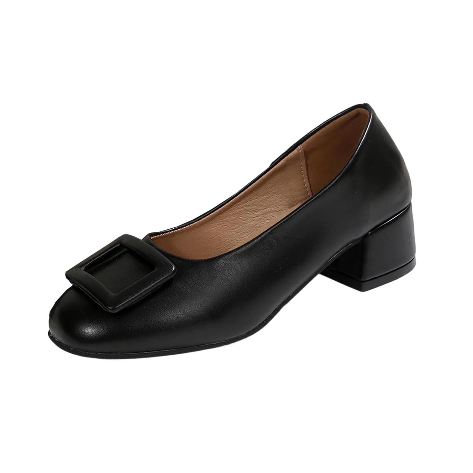Busydd Womens Shoes Comfortable Casual Block Heel Slip on Shoes Women ...