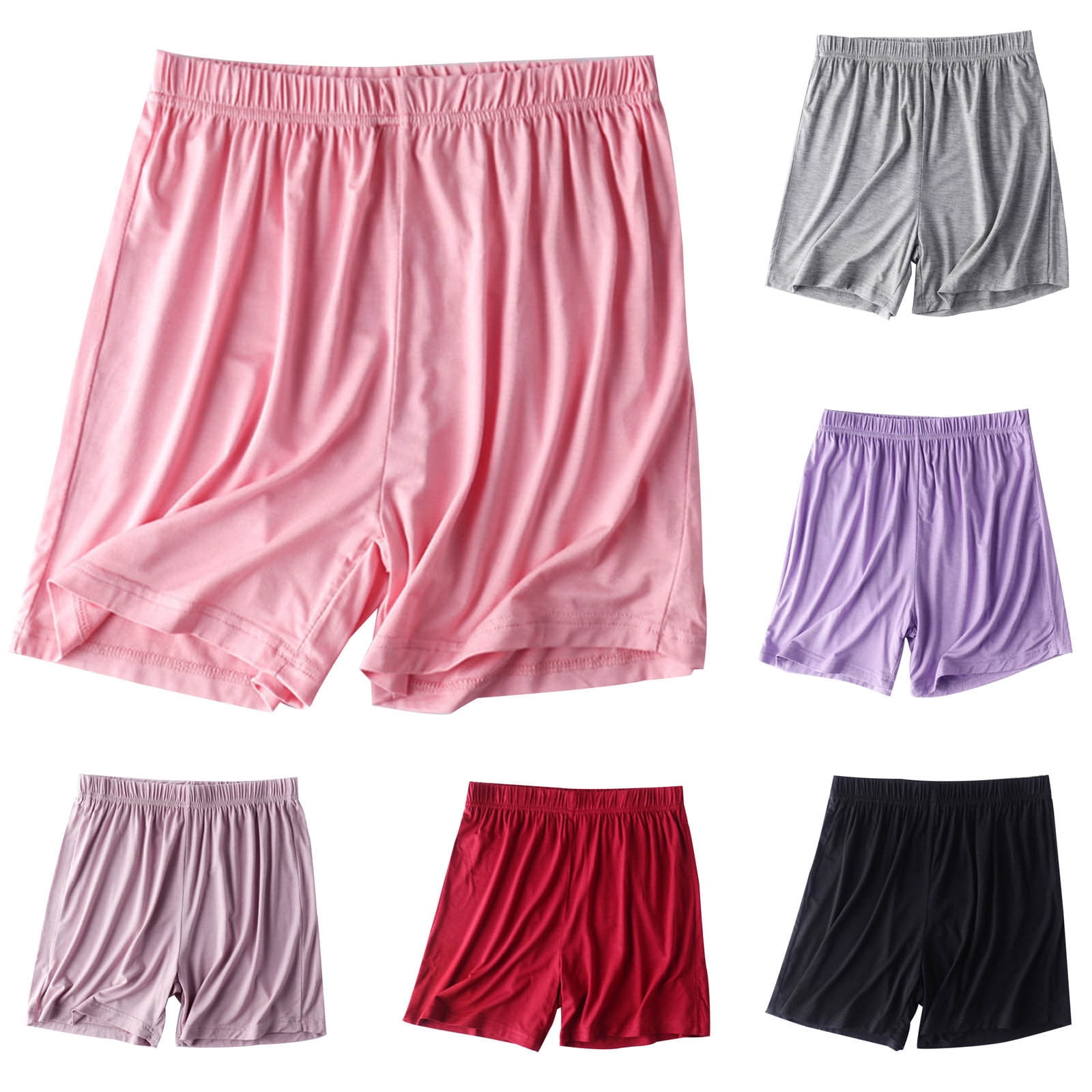 Busydd Womens Shorts Plus Size Shorts M-4XL Casual Solid Color Pajama ...