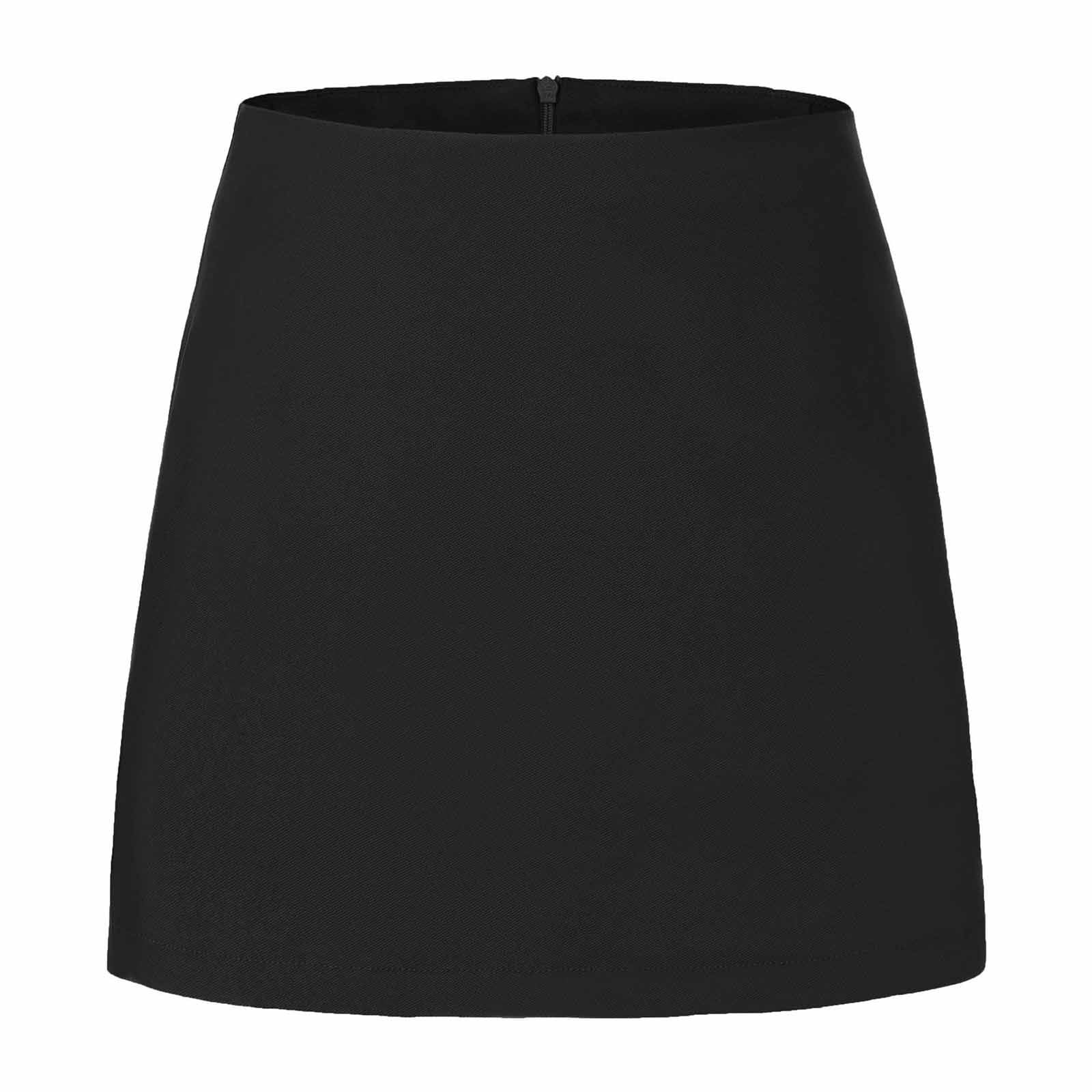 Busydd Womens Skorts Fashion Solid Color Zipper Mini Skirt Dressy ...
