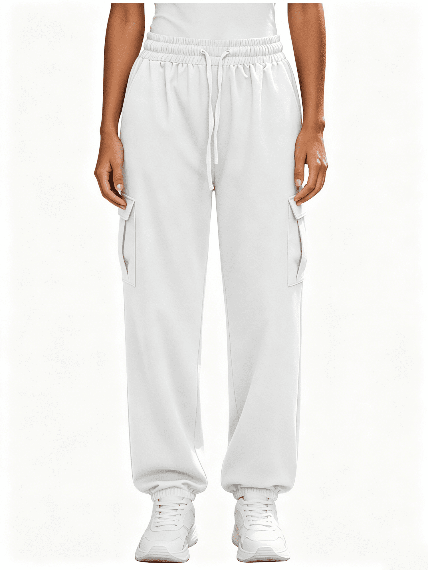 Busydd Womens Sweatpants with Elastic Waist and Side Pockets Solid ...