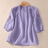 Busydd Womens Tops Trendy Solid Color Short Sleeve Summer Tops for ...