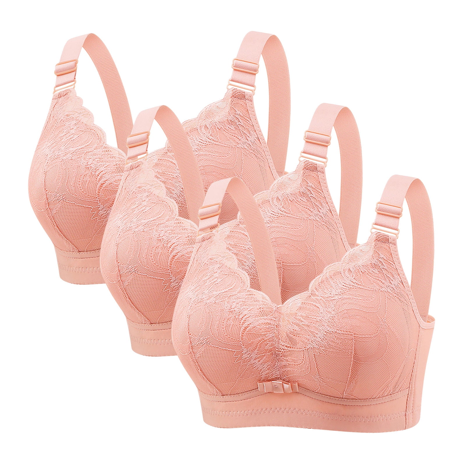 Busydd Womens Underwear Packs 3PC Solid Color Lace Wireless Bras for ...