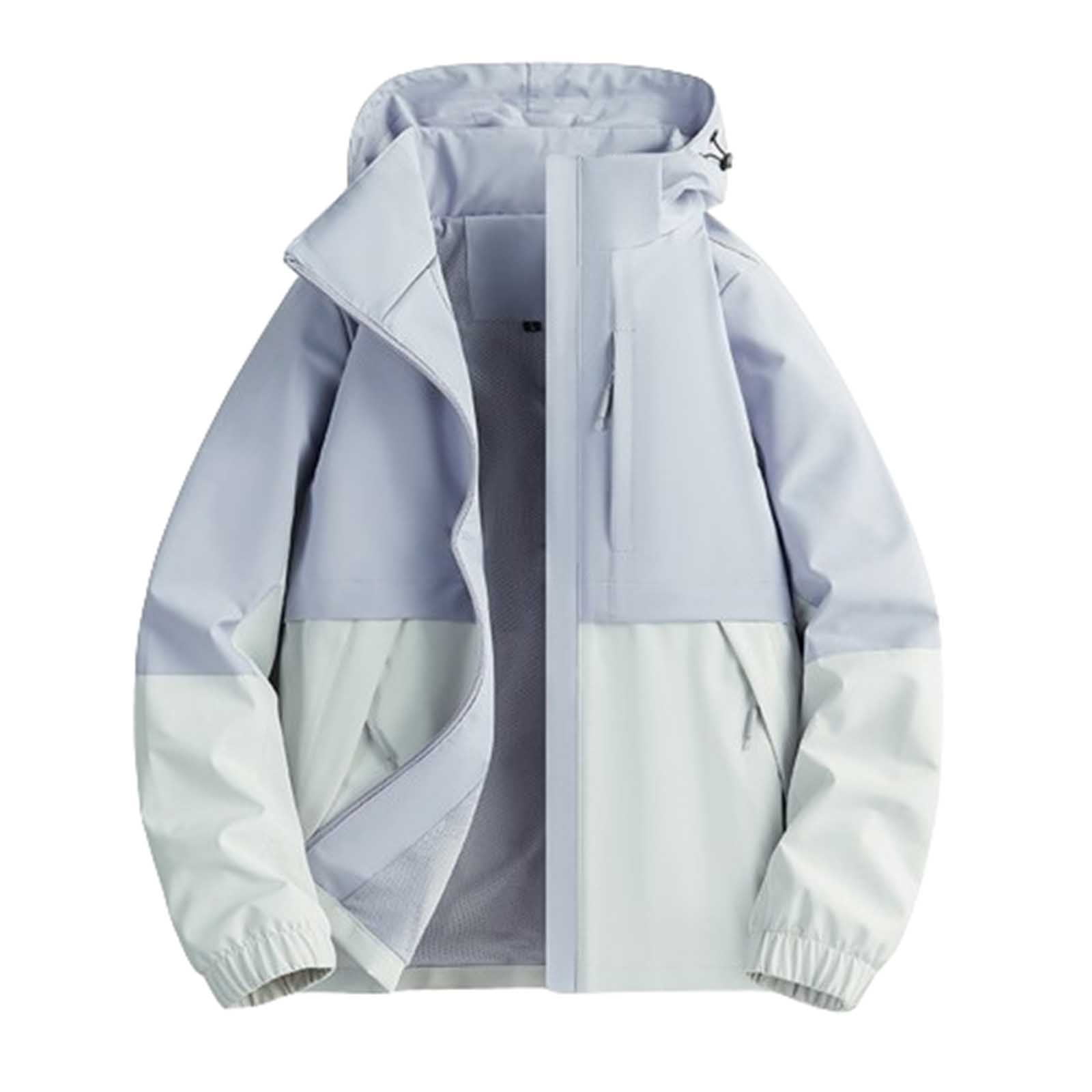 Busydd Womens Windbreaker Jacket Fashion Colorblock Patchwork Rain ...