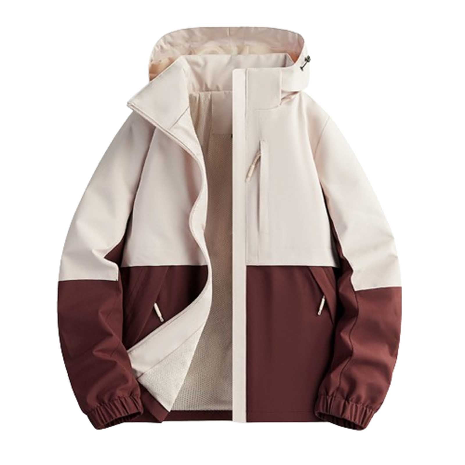 Busydd Womens Windbreaker Jacket Fashion Colorblock Patchwork Rain ...