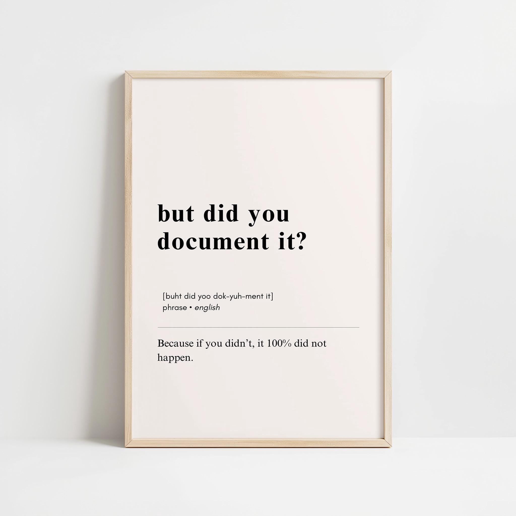 But Did You Document It Wall Art Funny Nurse Poster Vintage Style Wall ...