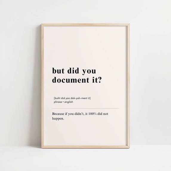 But Did You Document It Wall Art Funny Nurse Poster Vintage Style Wall ...