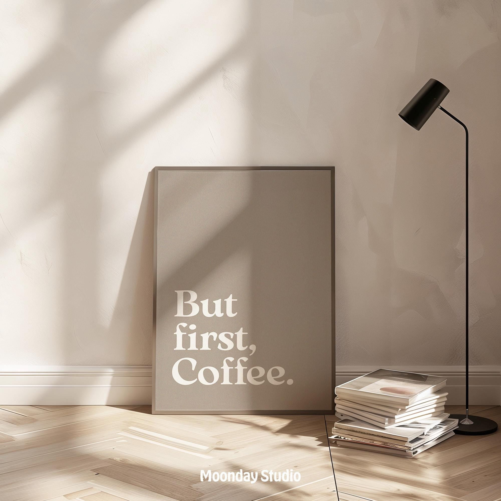But First Coffee Poster Coffee Station Poster Neutral Taupe Wall Art ...
